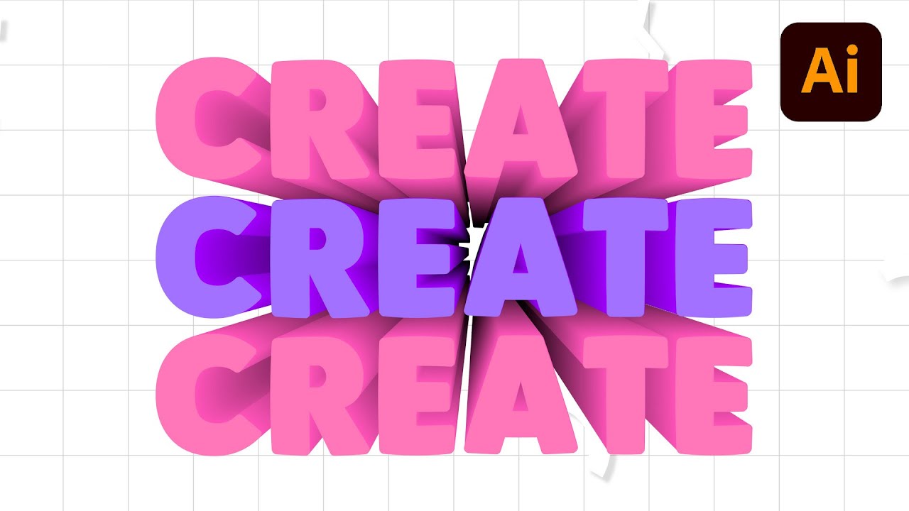 3d Blend Text Effect Adobe Illustrator Tutorial Shorts Youtube