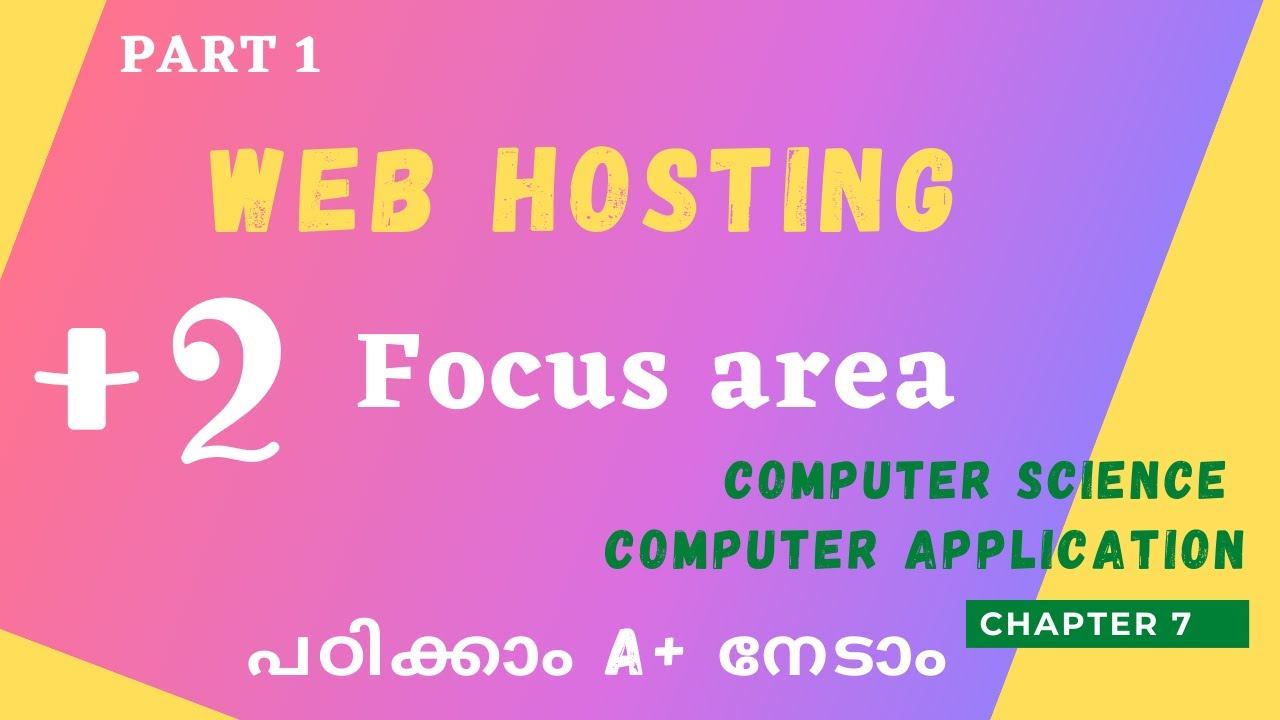 Plus Two Computer Science Computer Application Web Hosting Focus Area