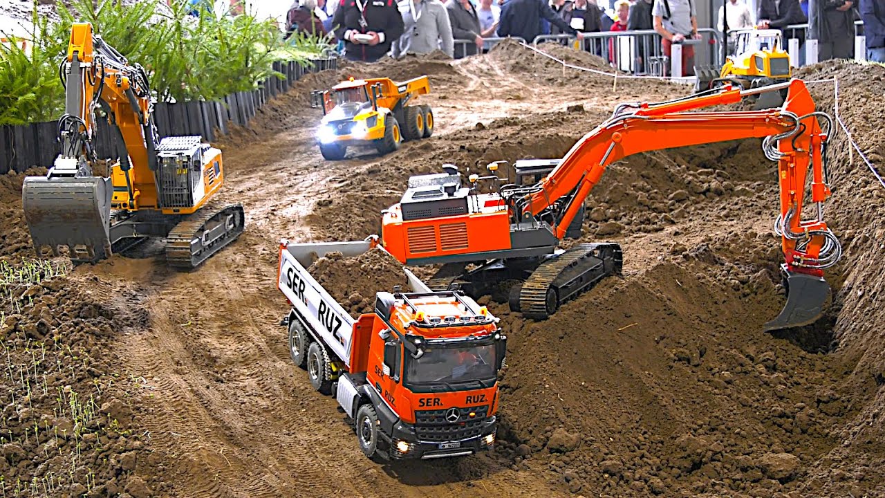 Fantastic Rc Construction Site Rc Excavators Dump Trucks Faszination