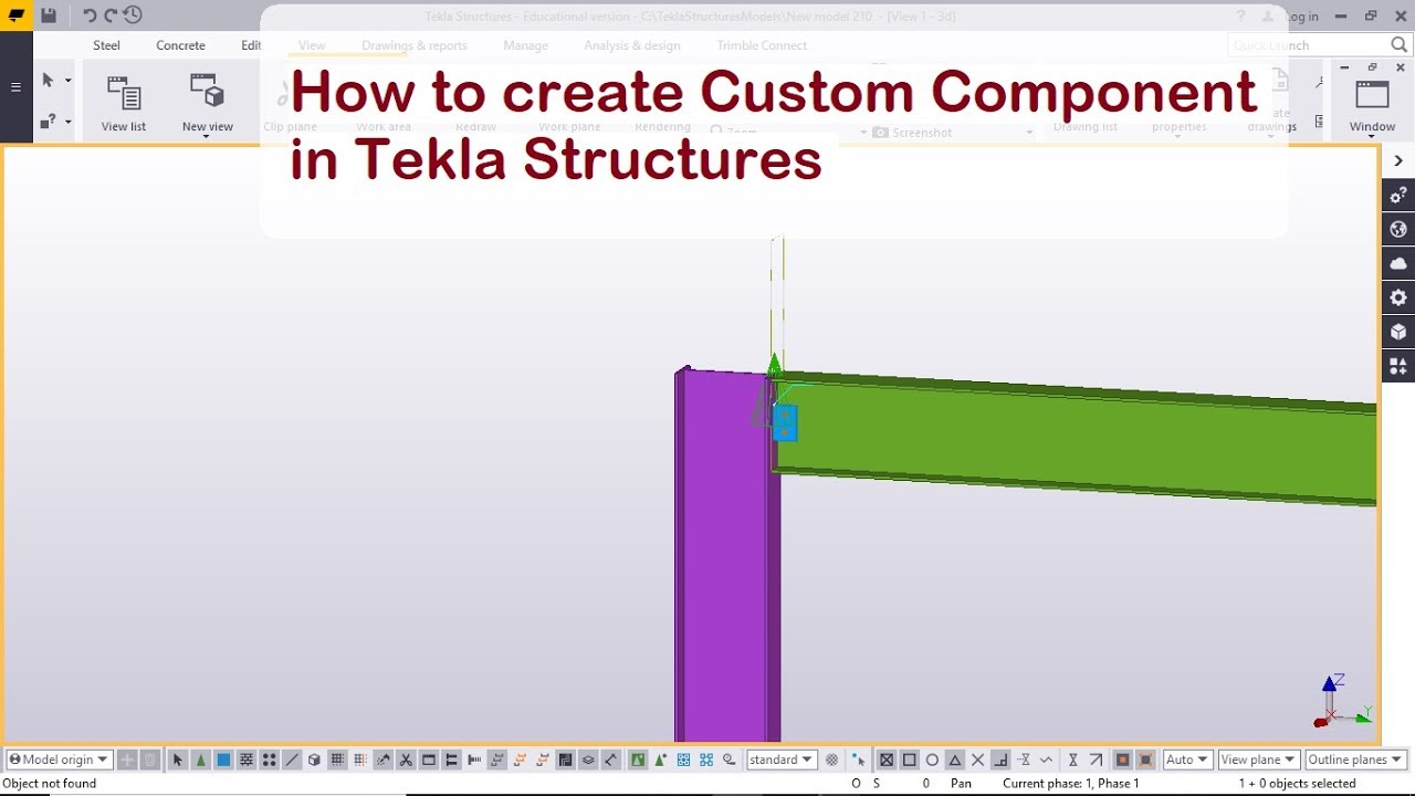 How To Create Custom Component In Tekla Structures Youtube