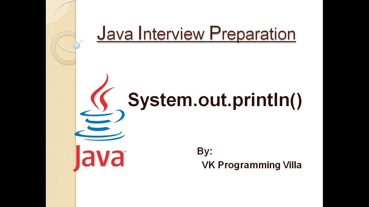 Java System Out Println In Detail Youtube