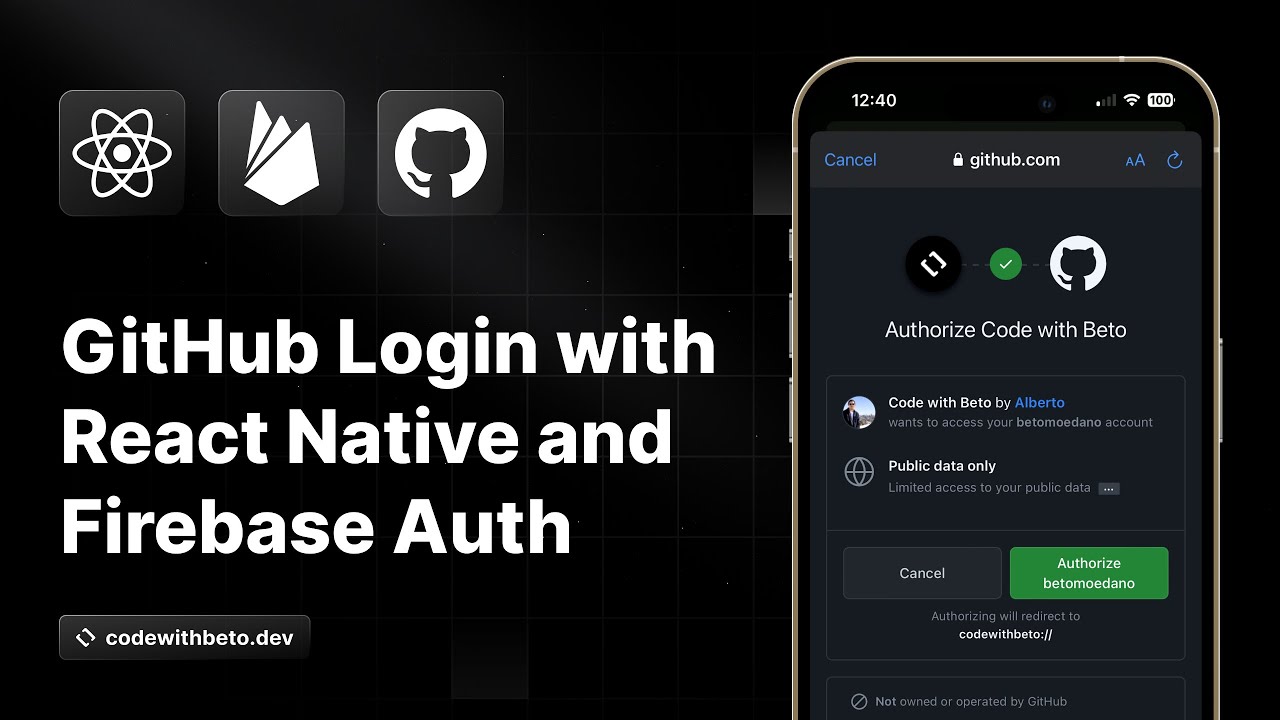 Sign In With Github And Firebase Auth React Native Expo 49