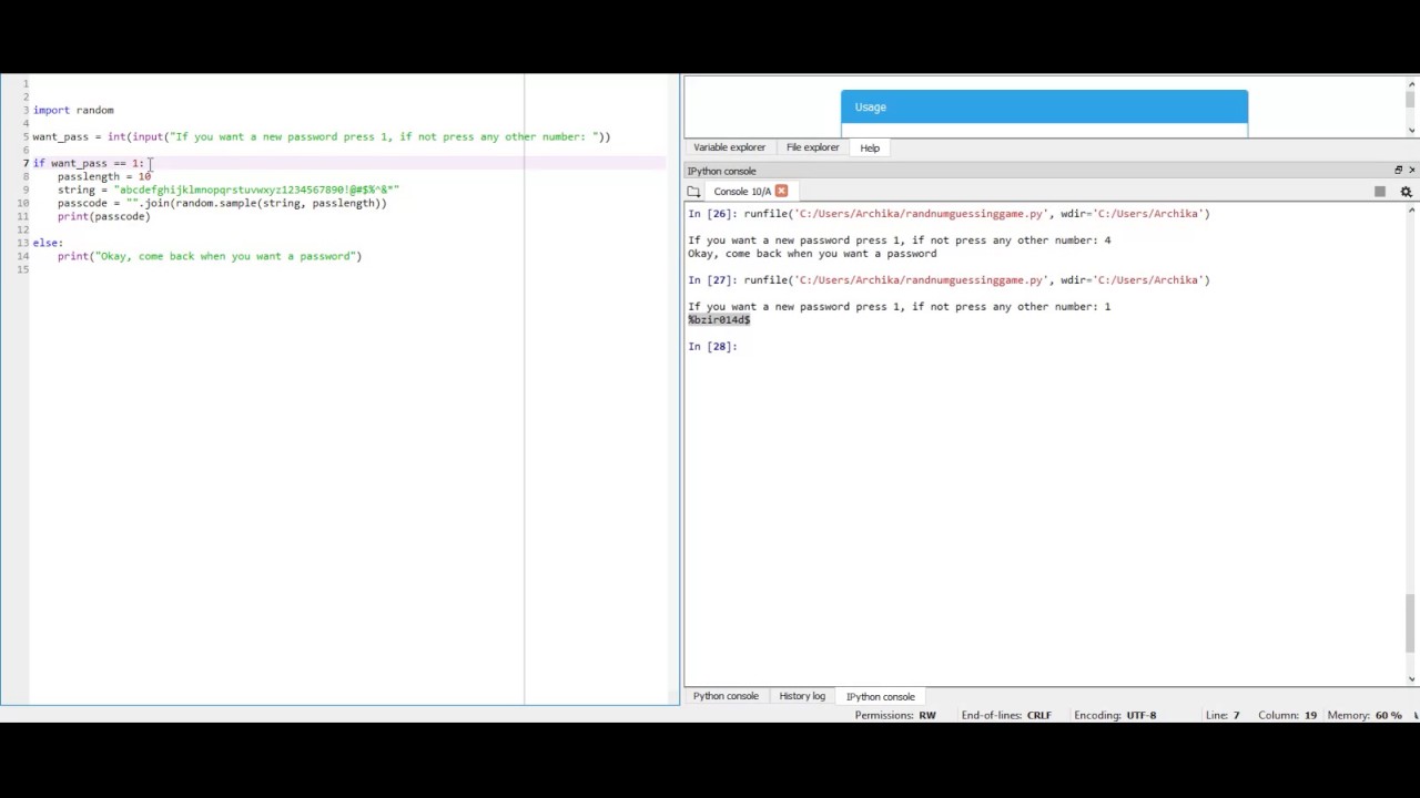 Python Code Walkthrough Random Password Generator Youtube