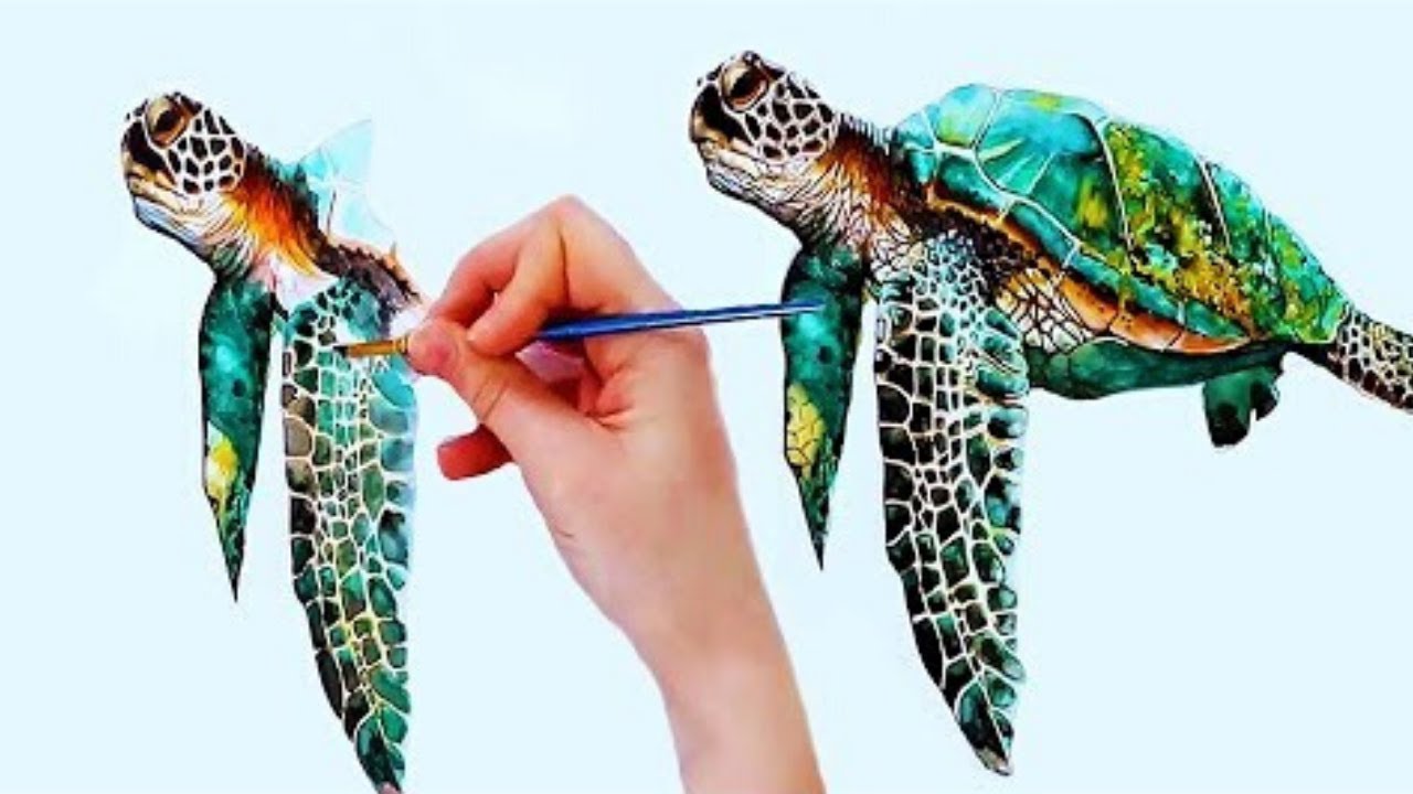 Beautiful Turtle Time Lapse Painting Youtube