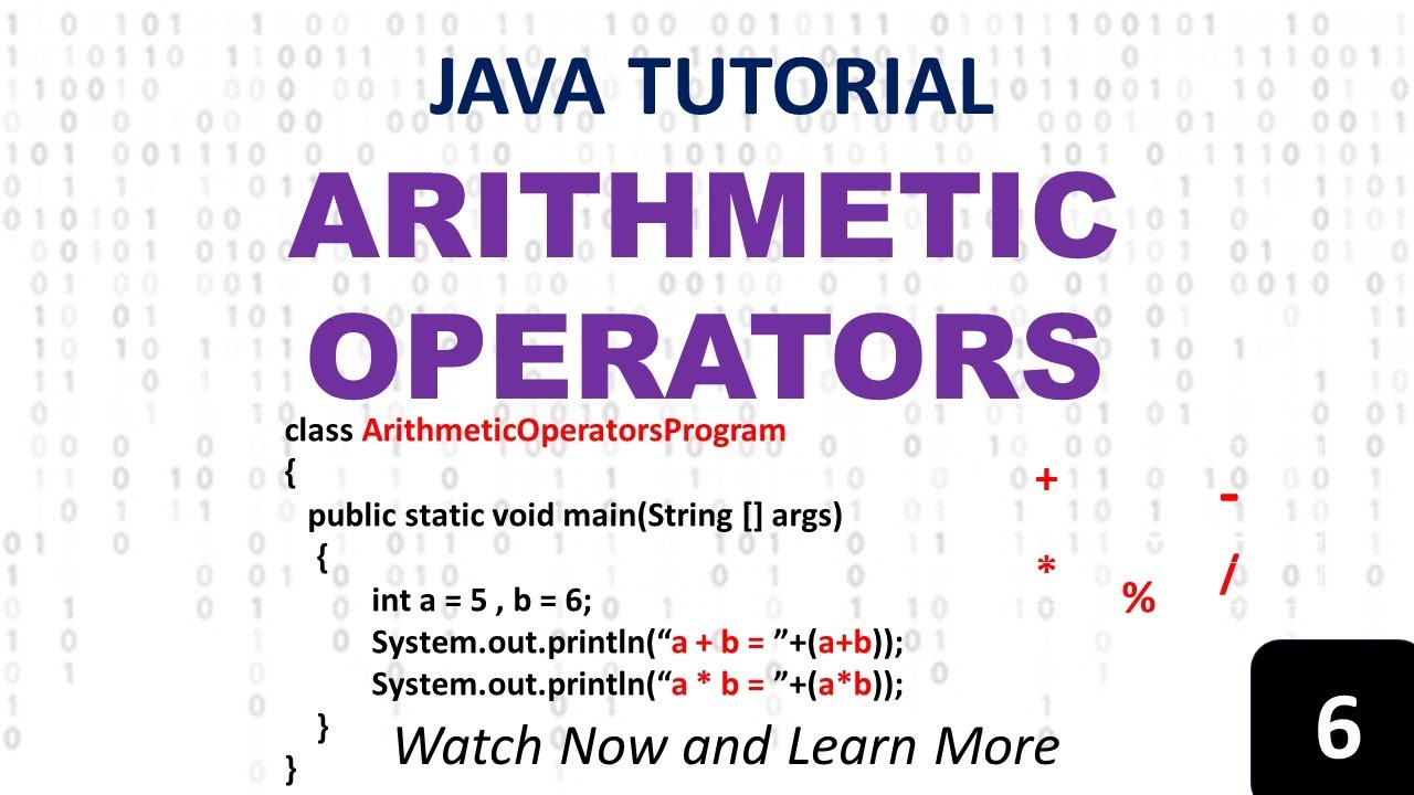 Arithmetic Operators In Java Java Full Course Youtube
