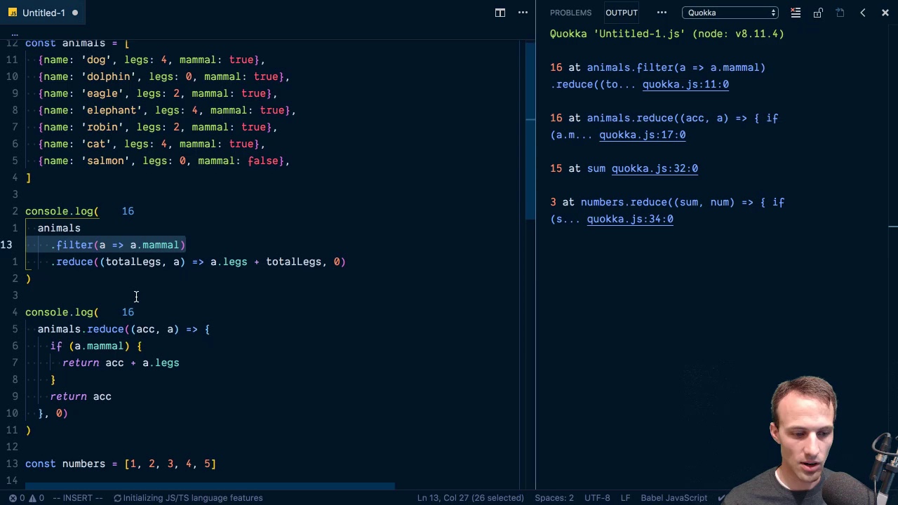 Javascript Arrays Filter Map Vs Reduce Youtube