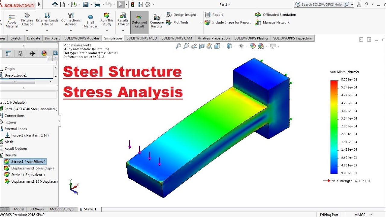 Solidworks Simulation Steel Structure Simulation Analysis In