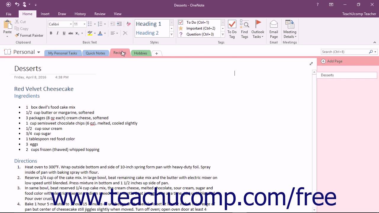 Microsoft Onenote 2016 Cpe Edition Training Tutorial Course Acetopayments