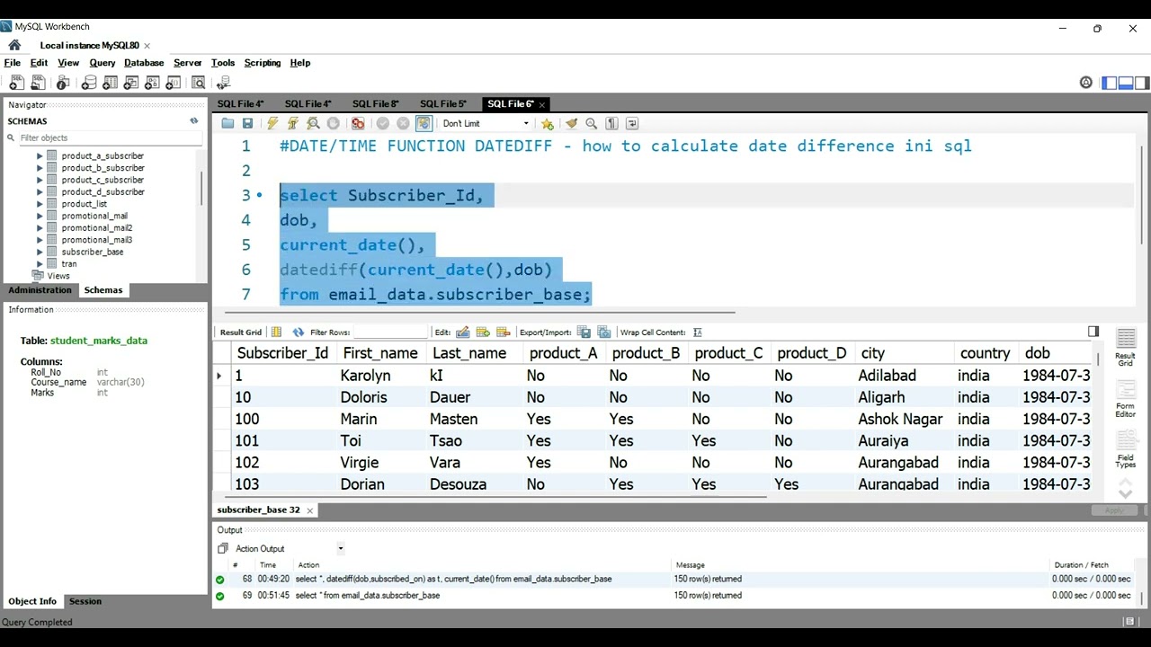 Sql Datetime Function Datediff How To Calculate The Difference