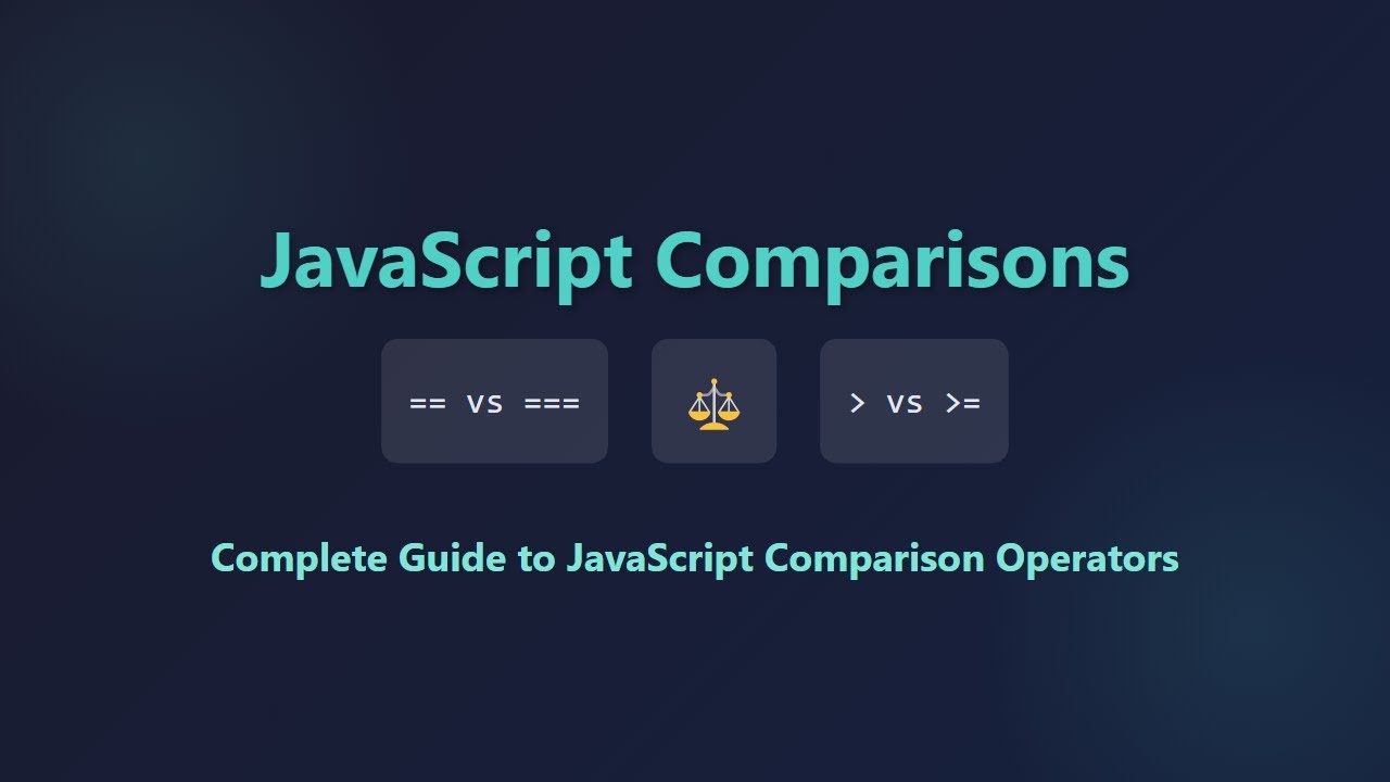 Javascript Comparison Operators Vs Relational Type