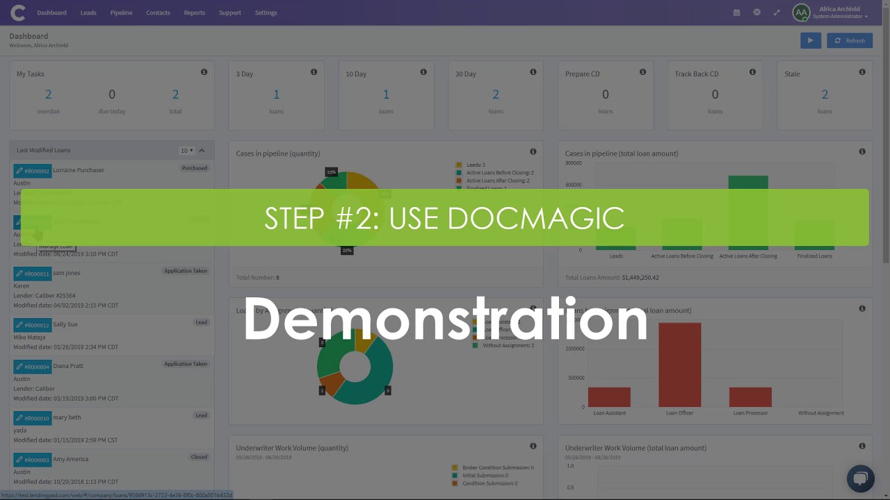 How To Use Docmagic Integration In Lendingpad Los Youtube