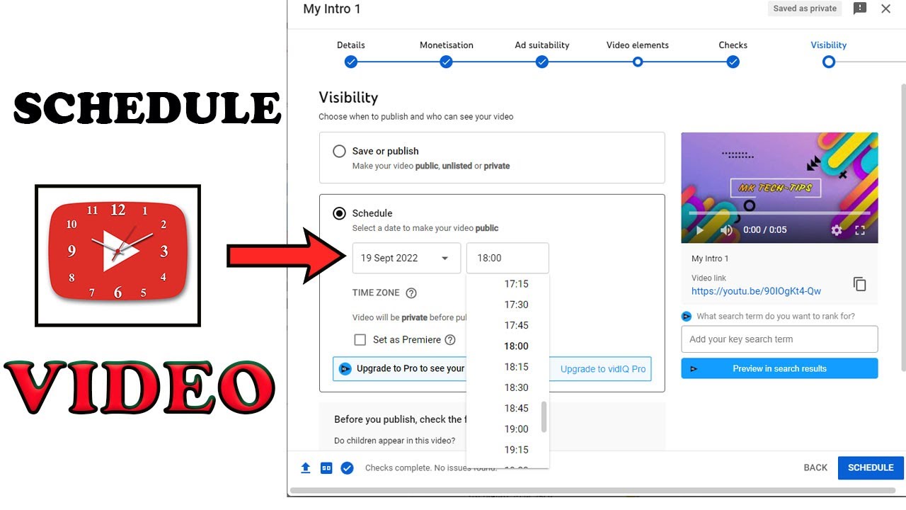 How To Schedule Youtube Videos Schedule Video Upload On Pc Youtube