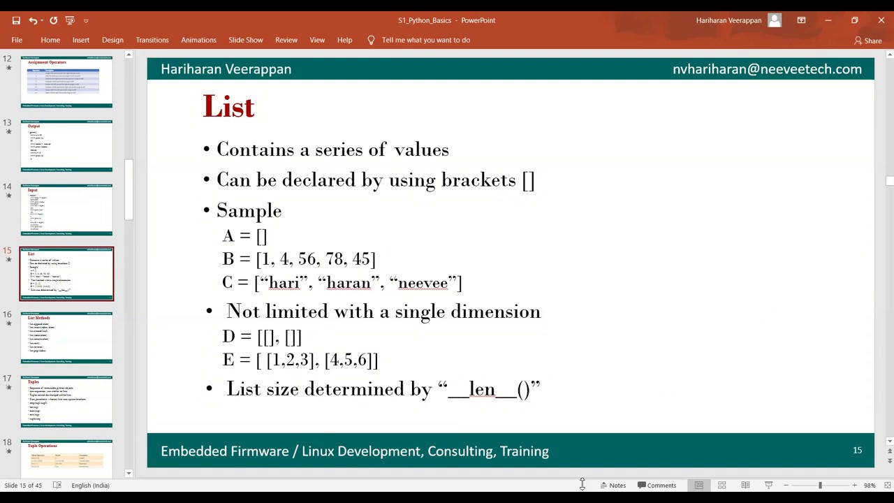 Python Data Type List Youtube