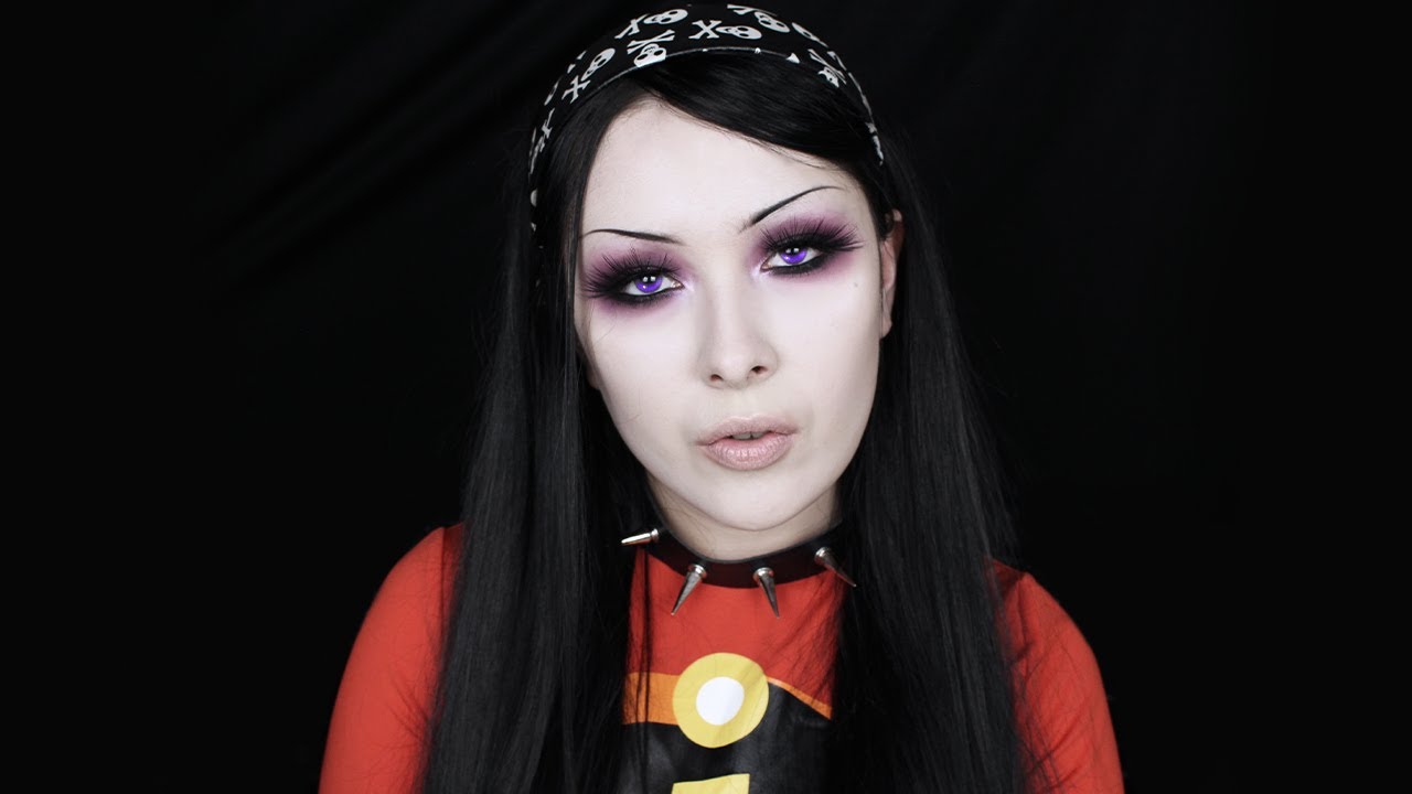 The Incredibles Gothic Violet Parr Makeup Tutorial Youtube