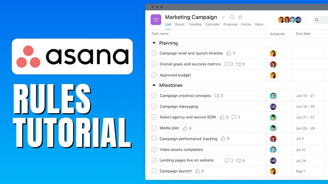 Asana Rules And Automations Tutorial How To Use Rules In Asana Youtube