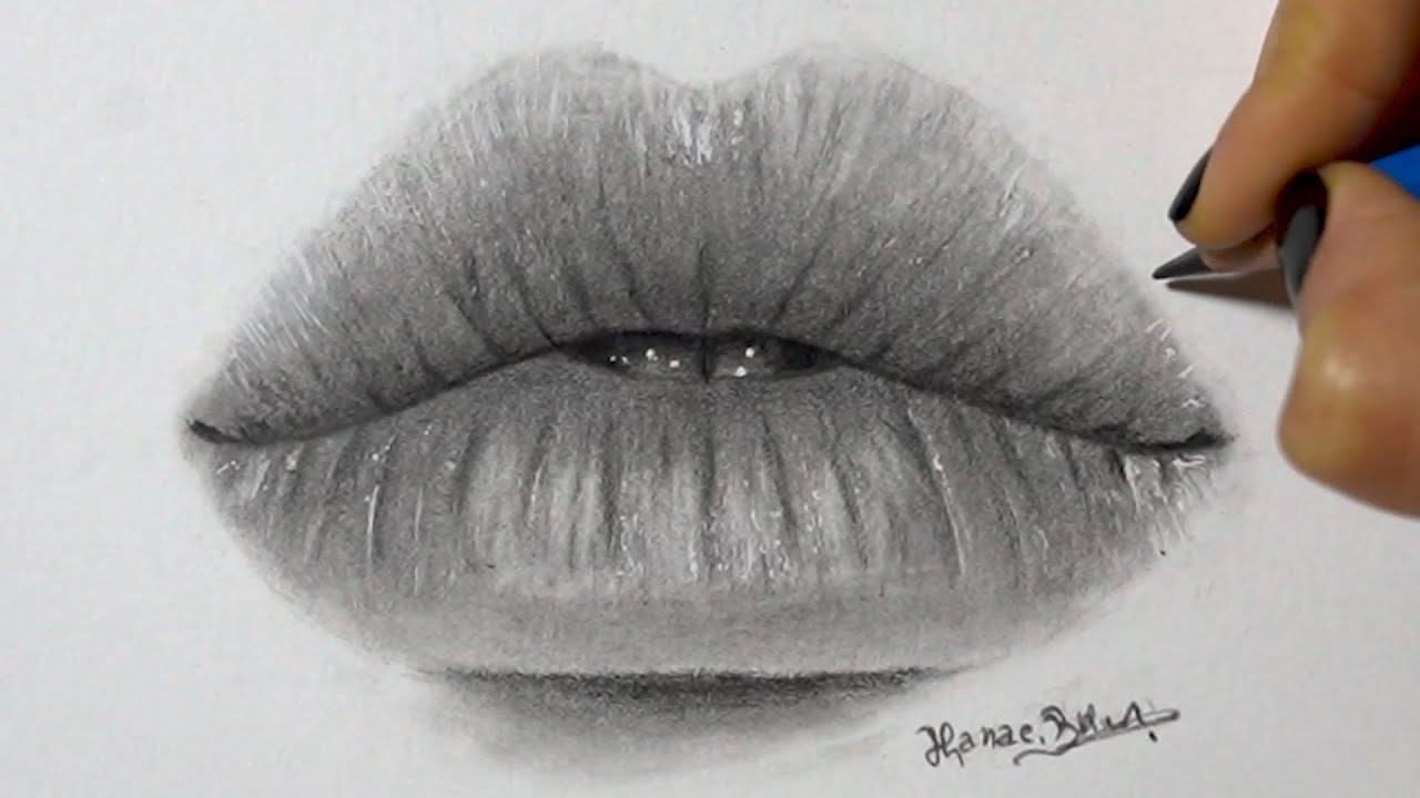 How To Draw Hyper Realistic Lips Step By Step Tutorial Youtube