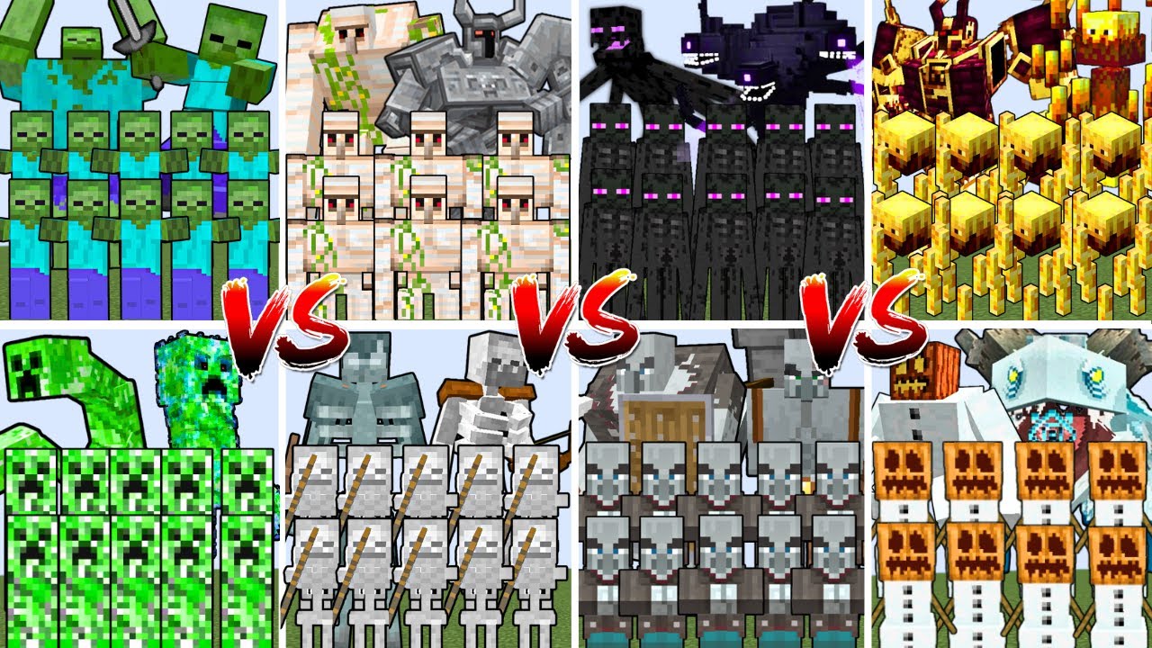 Massive Army Tournament Minecraft Mob Battle Youtube