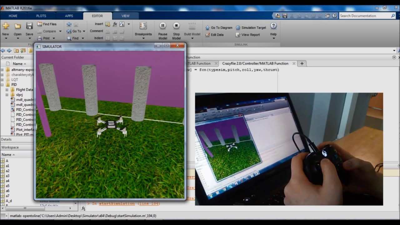 4fly Simulator Crazyflie 2 0 Quadrotor Quadcopter Uav In Matlab