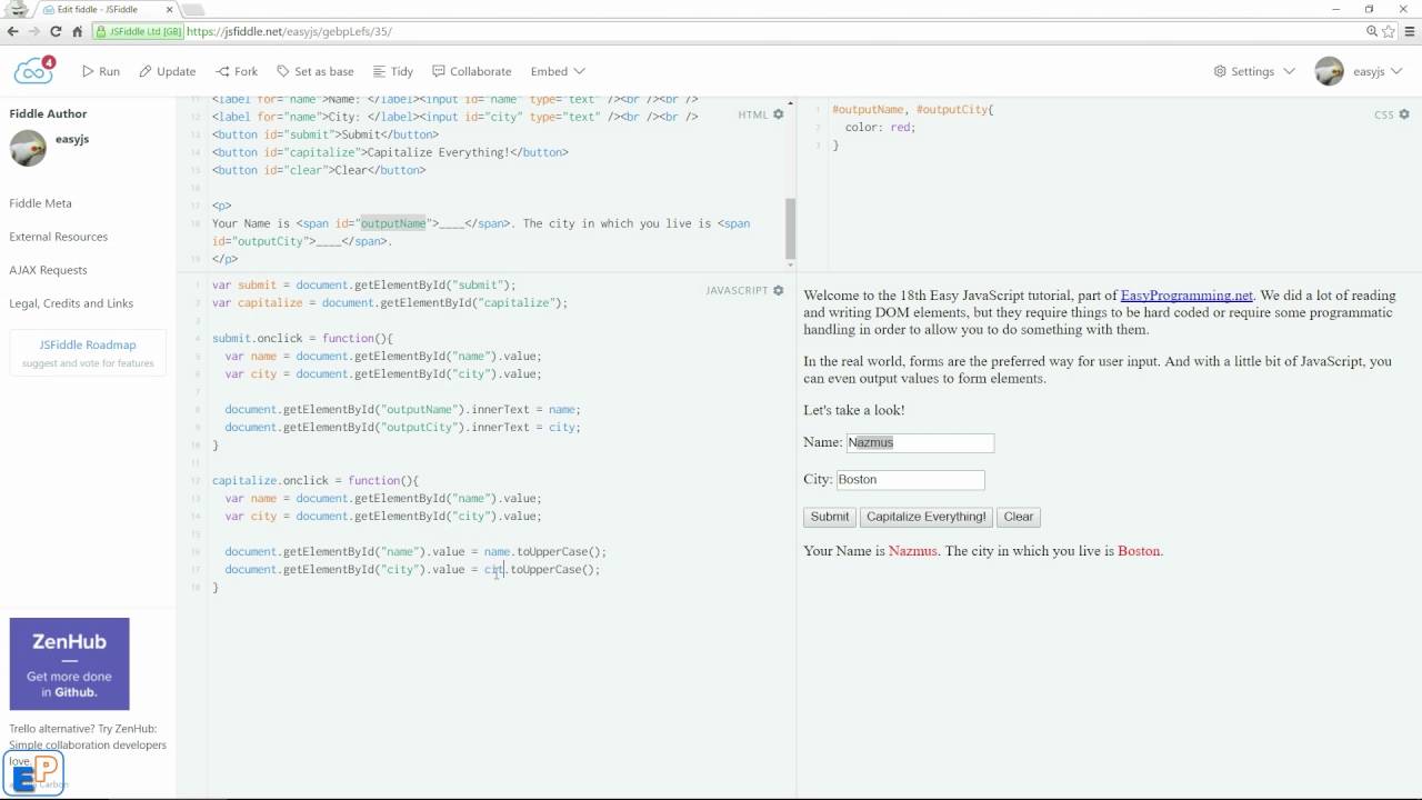 Easy Javascript How To Read Write Html Form Data 18 Youtube