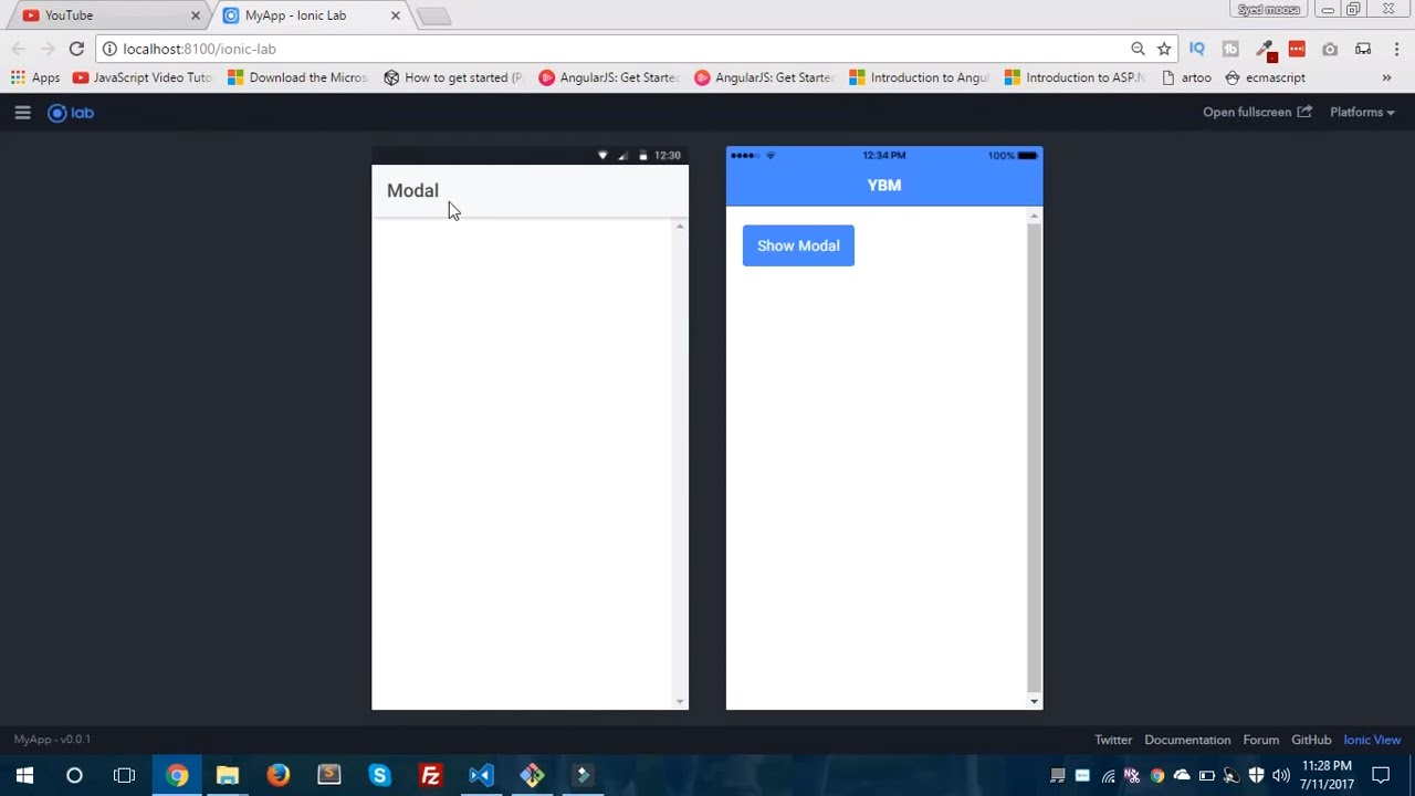 Ionic 3 Modal Youtube