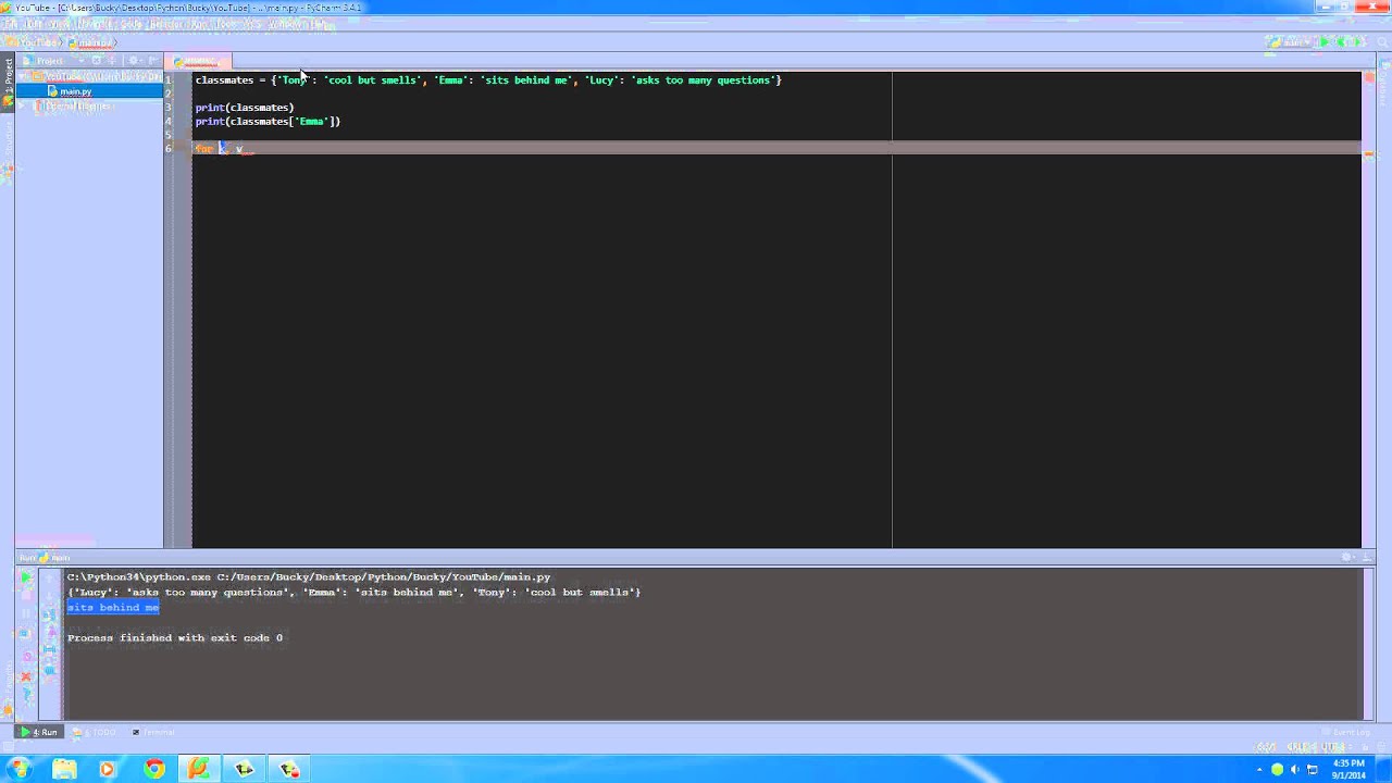 Python Programming Tutorial 20 Dictionary Youtube