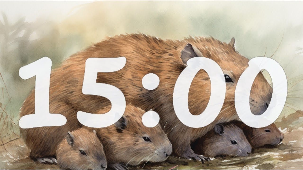 15 Minute Timer Capybara Family Youtube