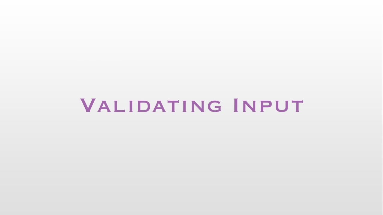 C Basics Validating User Input Youtube