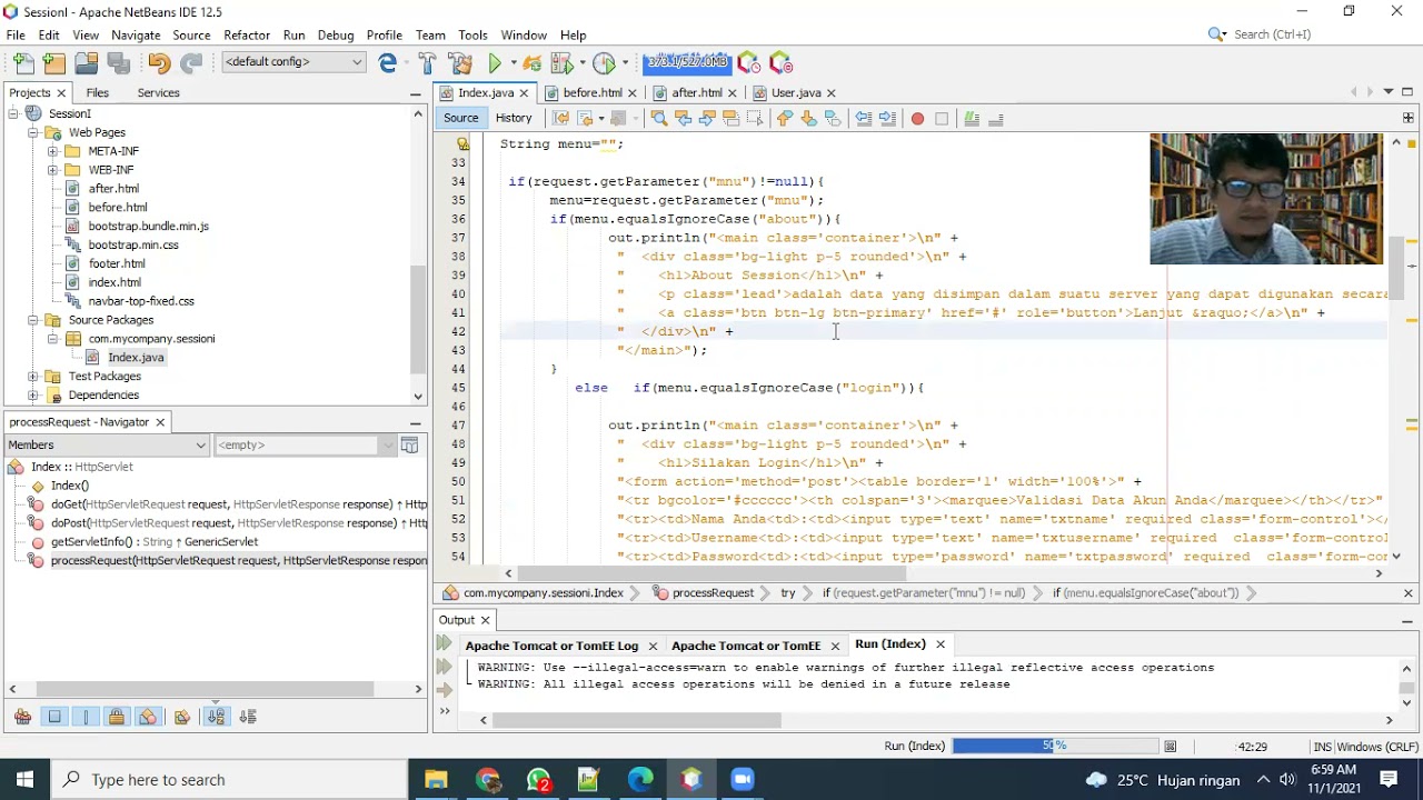 Session Servlet Web Apache Netbeans Praktek Youtube