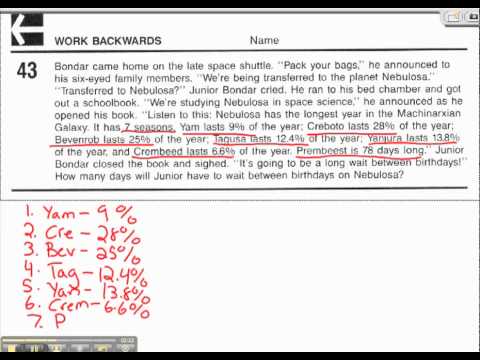 Problem Solver Work Backwards Fractions Youtube