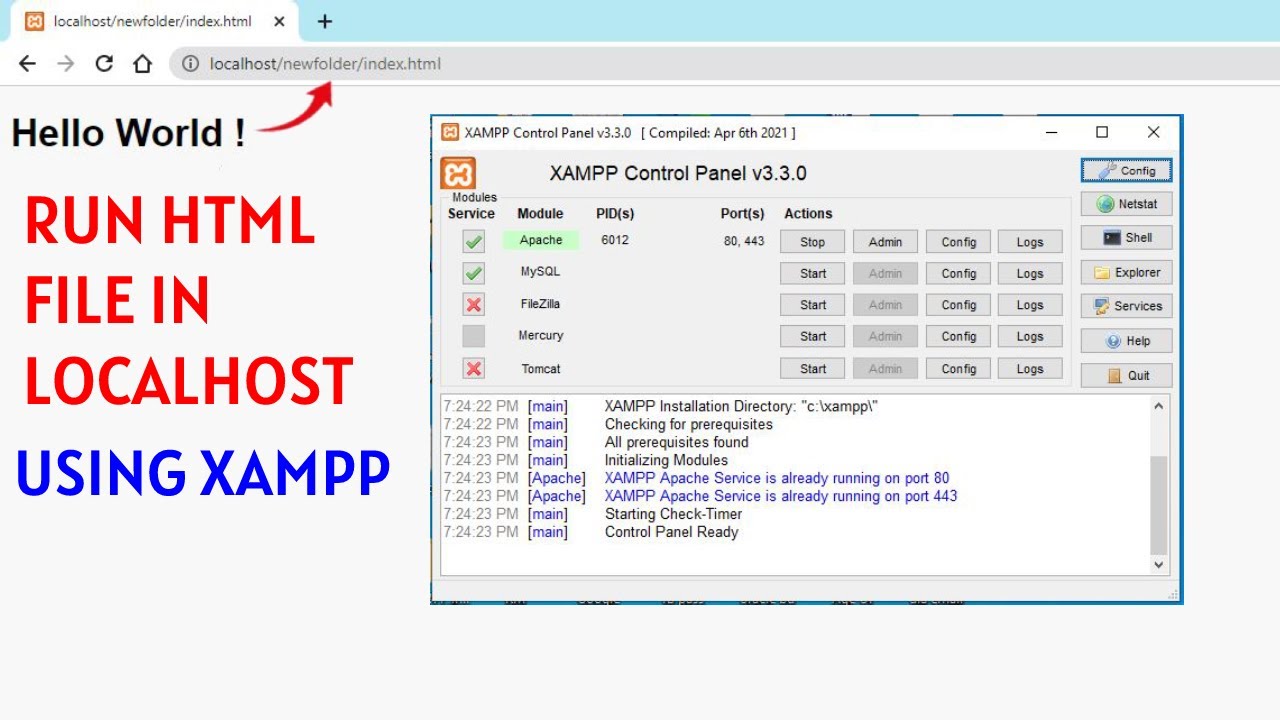 How To Run Html File In Localhost Using Xampp How To Open Html File