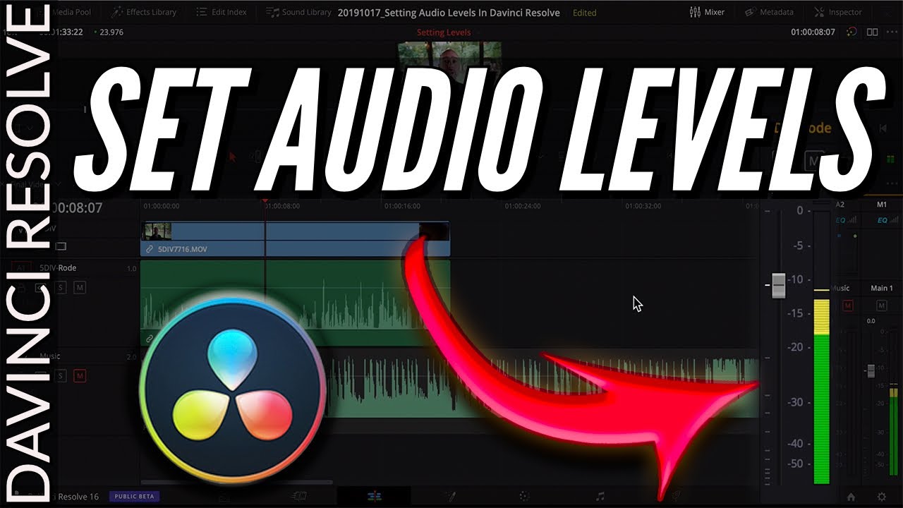How To Set Audio Levels In Davinci Resolve Tutorial Youtube