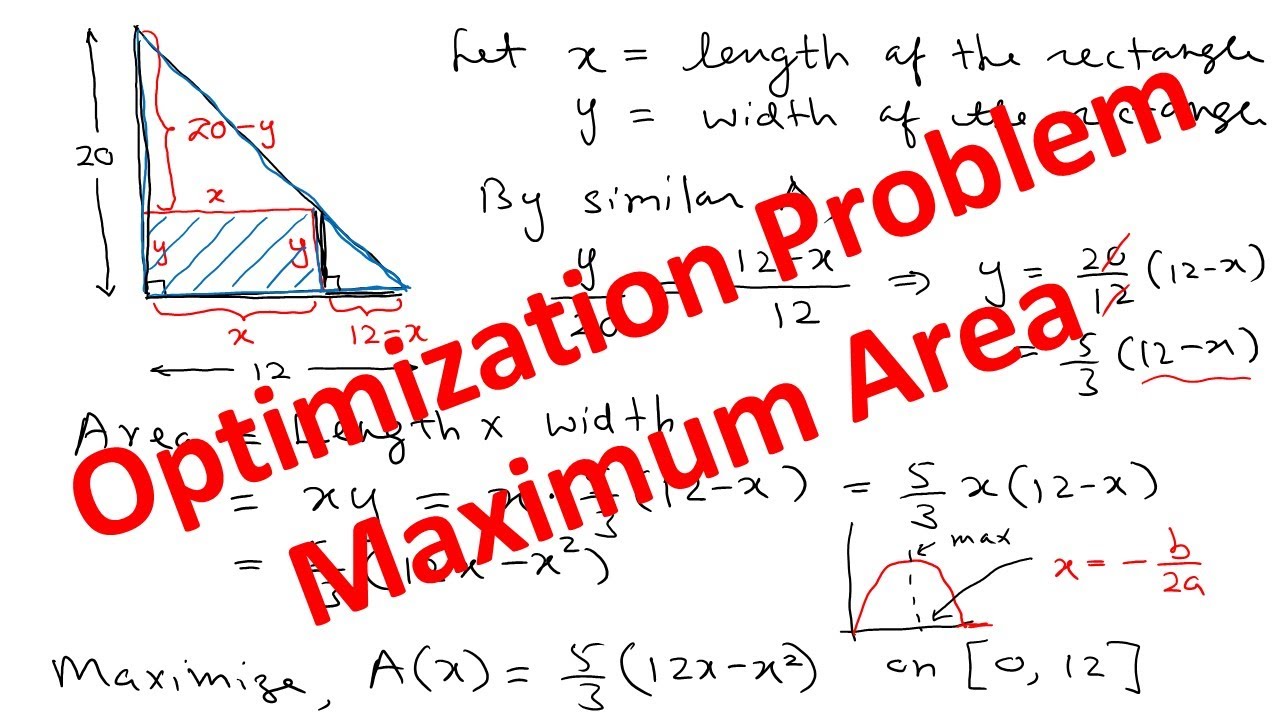 Optimization Problem Maximum Area Triangle Problem 1 Calculus 1