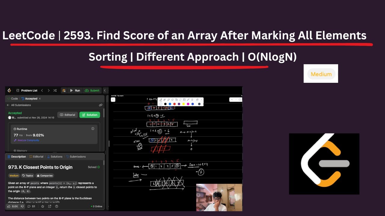 Leetcode 2593 Find Score Of An Array After Marking All Elements O