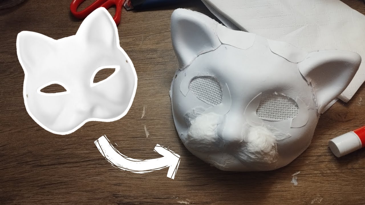 Changing The Shape Of A Therian Mask With Just Glue And Paper Youtube