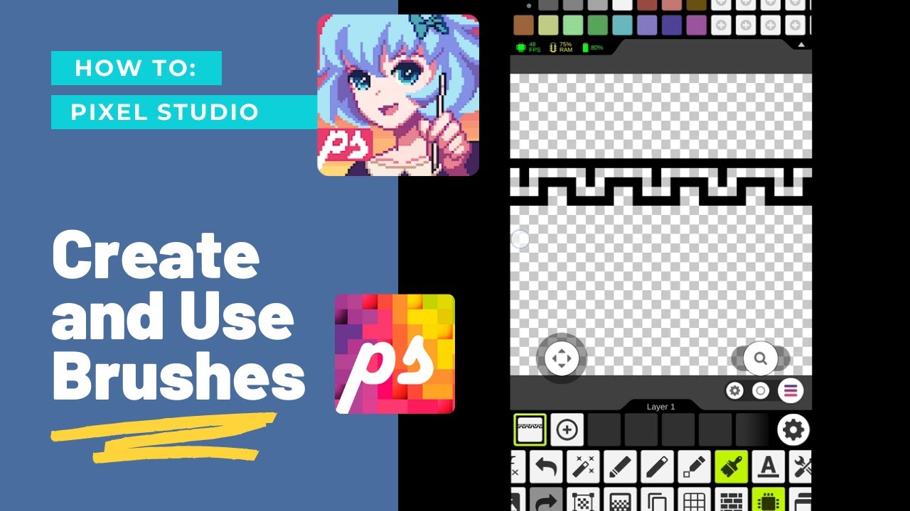 Pixel Studio Creating And Using Brushes Pixel Art Youtube