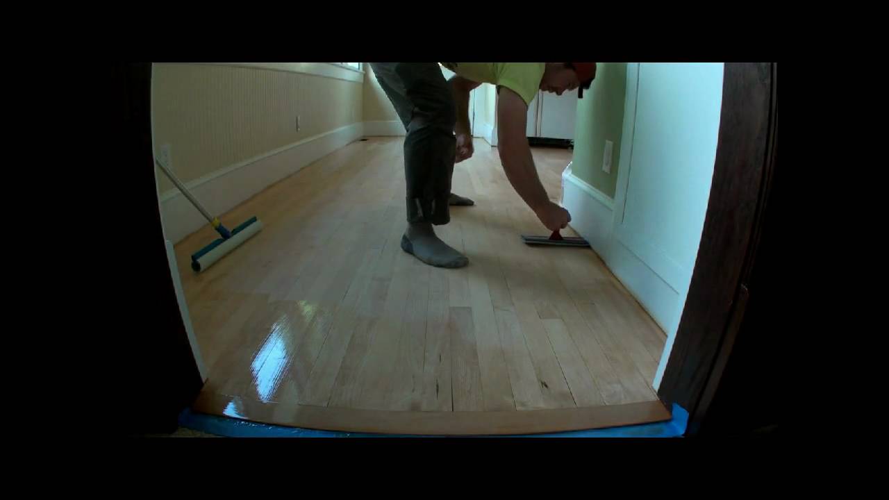 Water Base Floor Finish Application Youtube