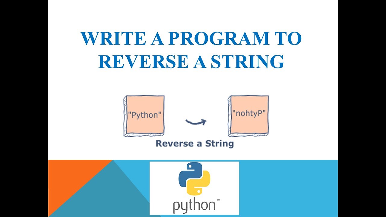 Write A Program To Reverse A String Python Programming Youtube