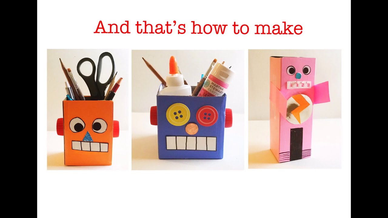 Miss Cheryl S Robot Pencil Holder Craft Youtube