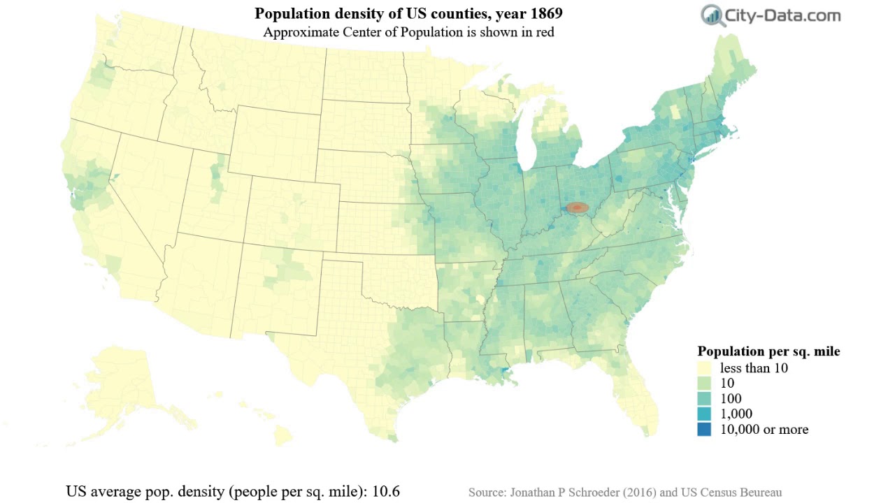 Animated Population Density For The U S 1790 2018 Youtube