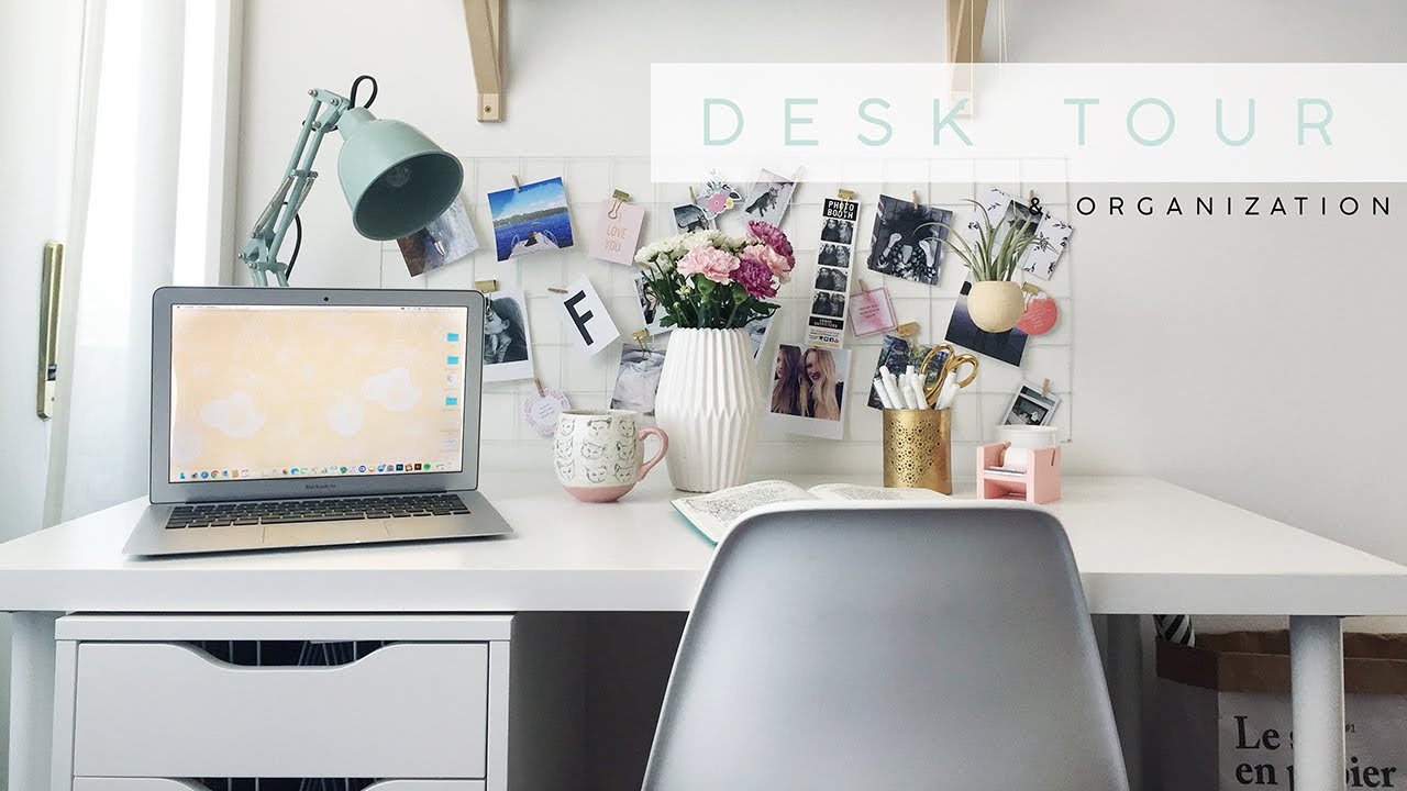 Desk Tour How I Organize My Desk Youtube