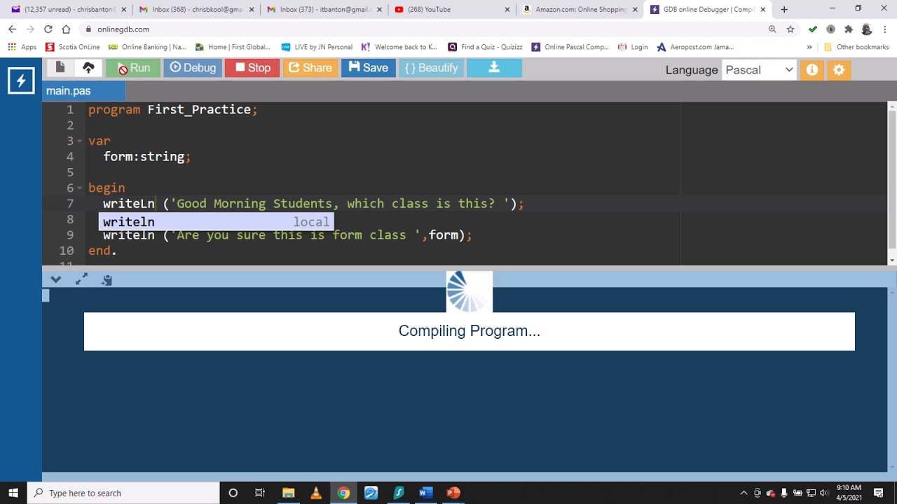 Pascal Input Output Syntax Youtube