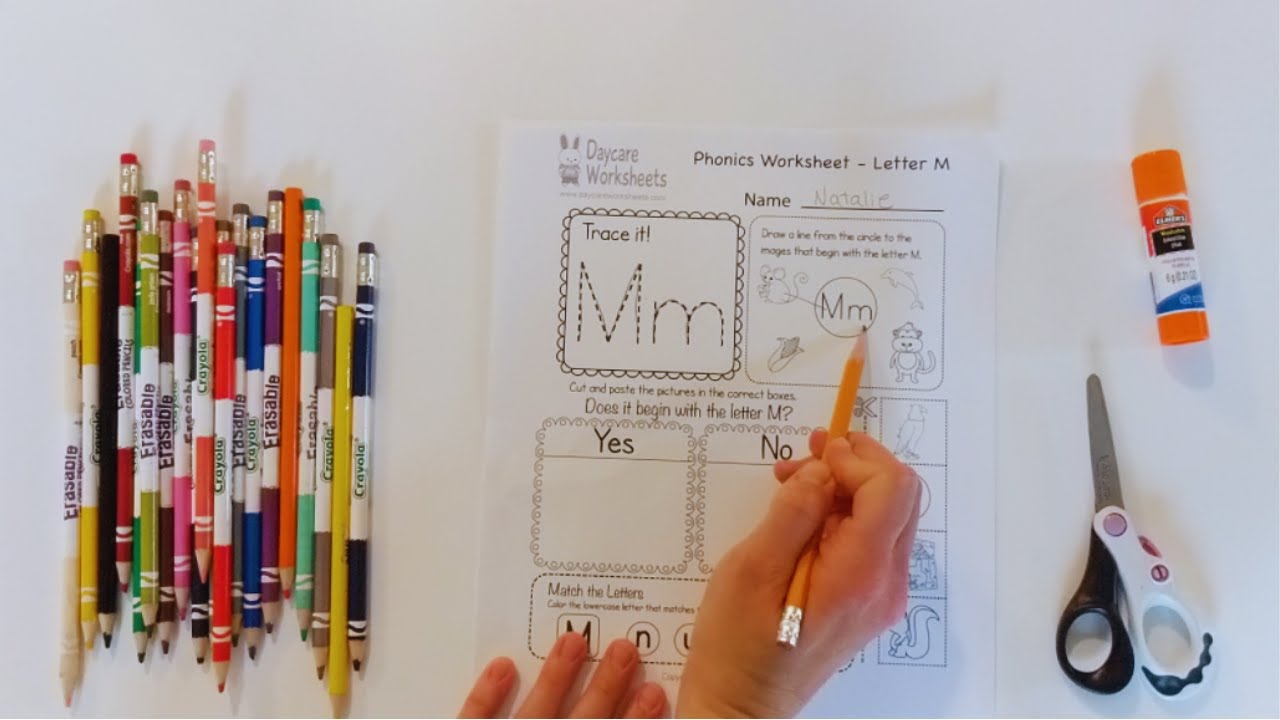 Letter M Phonics Lesson Kindergarten Homeschool Alphabet Activity