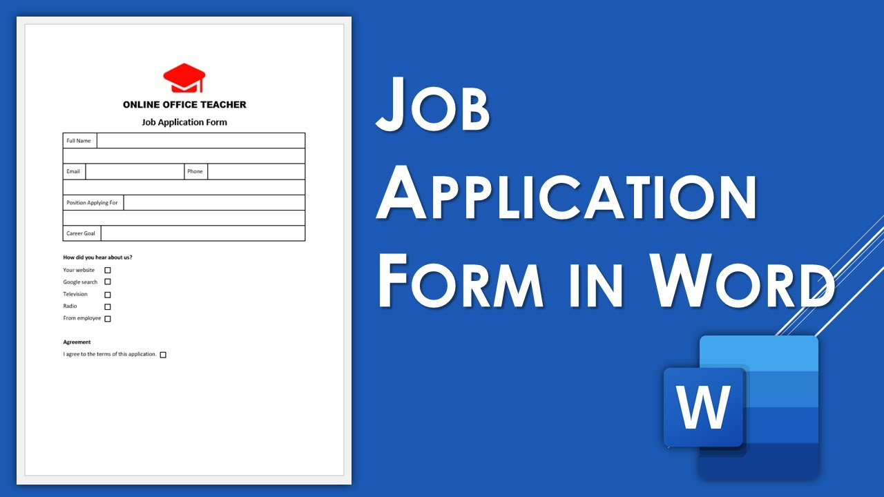 How To Make A Application Form In Microsoft Word