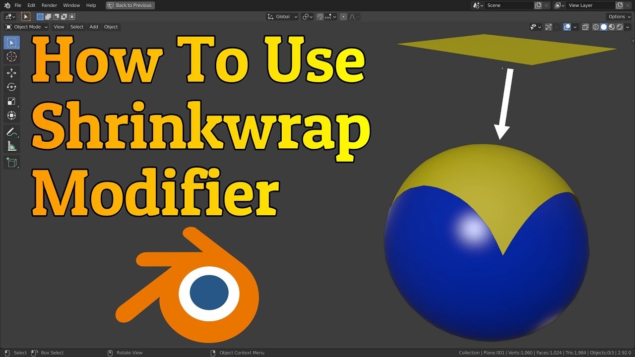 How To Use Shrinkwrap Modifier In Blender Tutorial Youtube