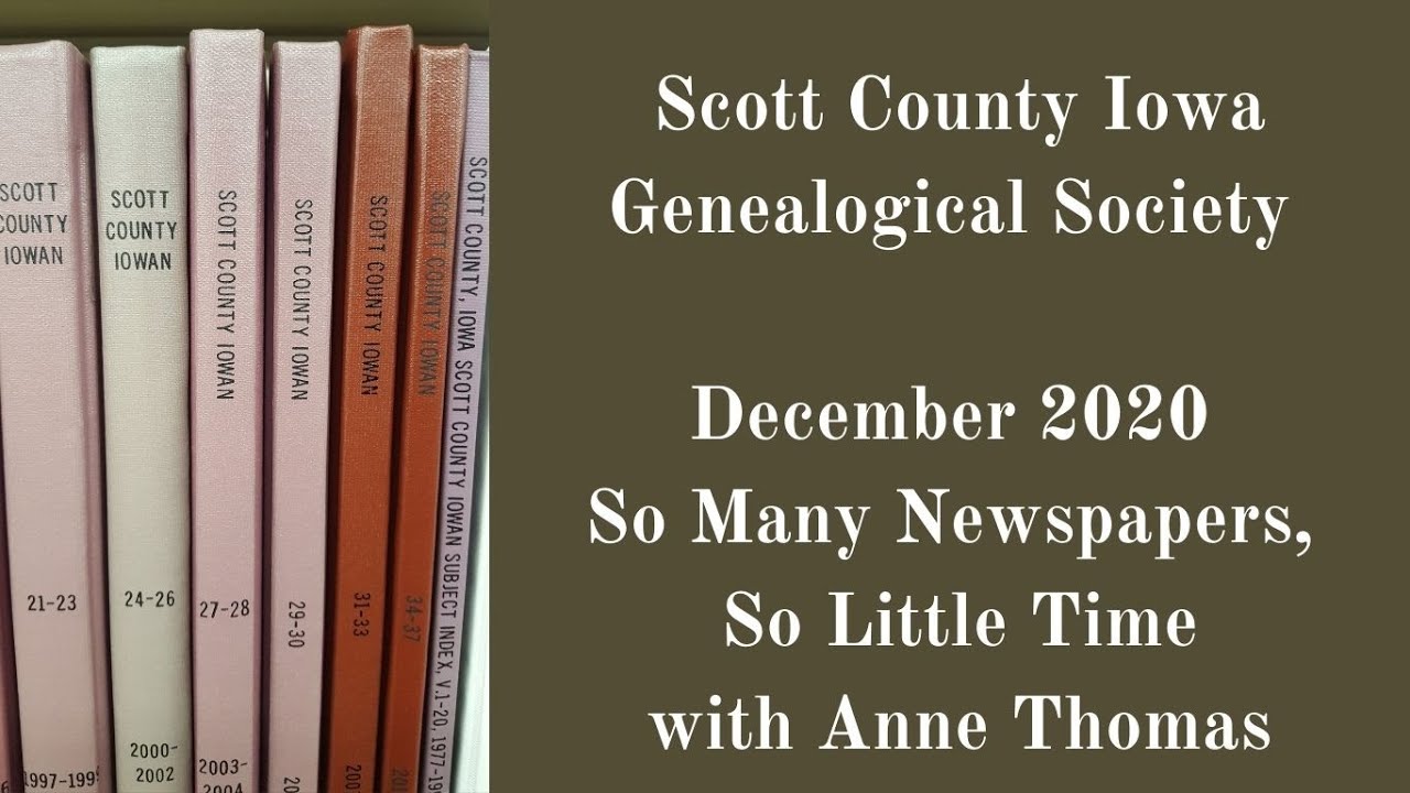 Scott County Iowa Genealogical Society Scigs December Meeting So