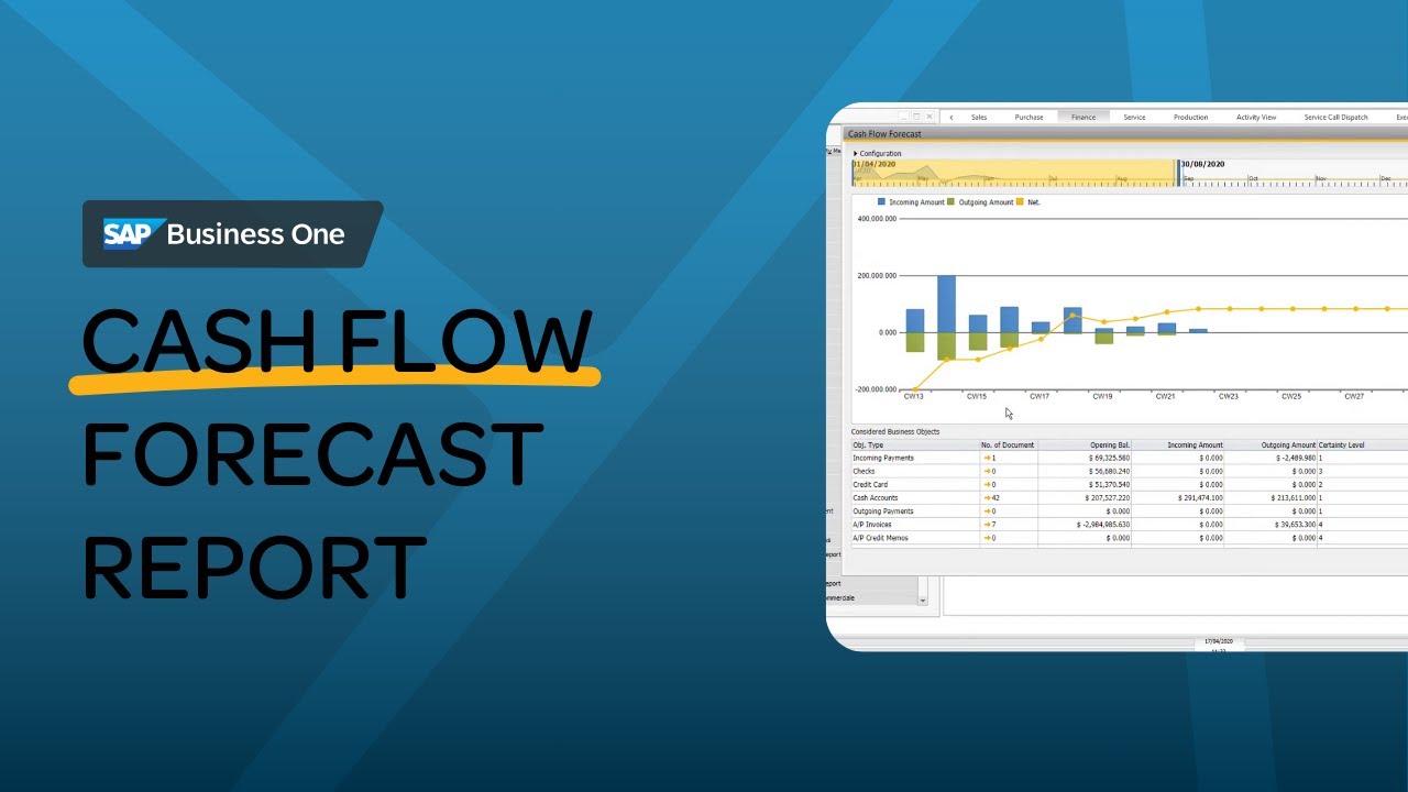 Sap Business One Cash Flow Forecast Report Youtube