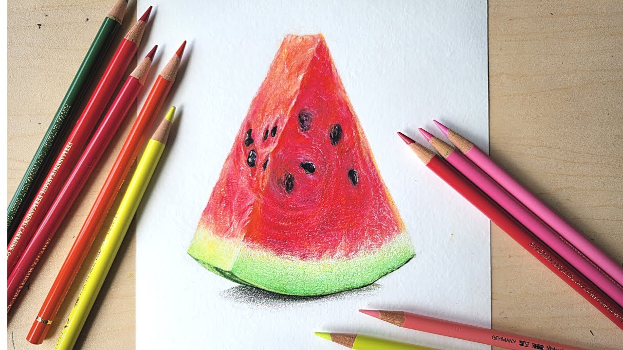 Watermelon Colored Pencil Youtube