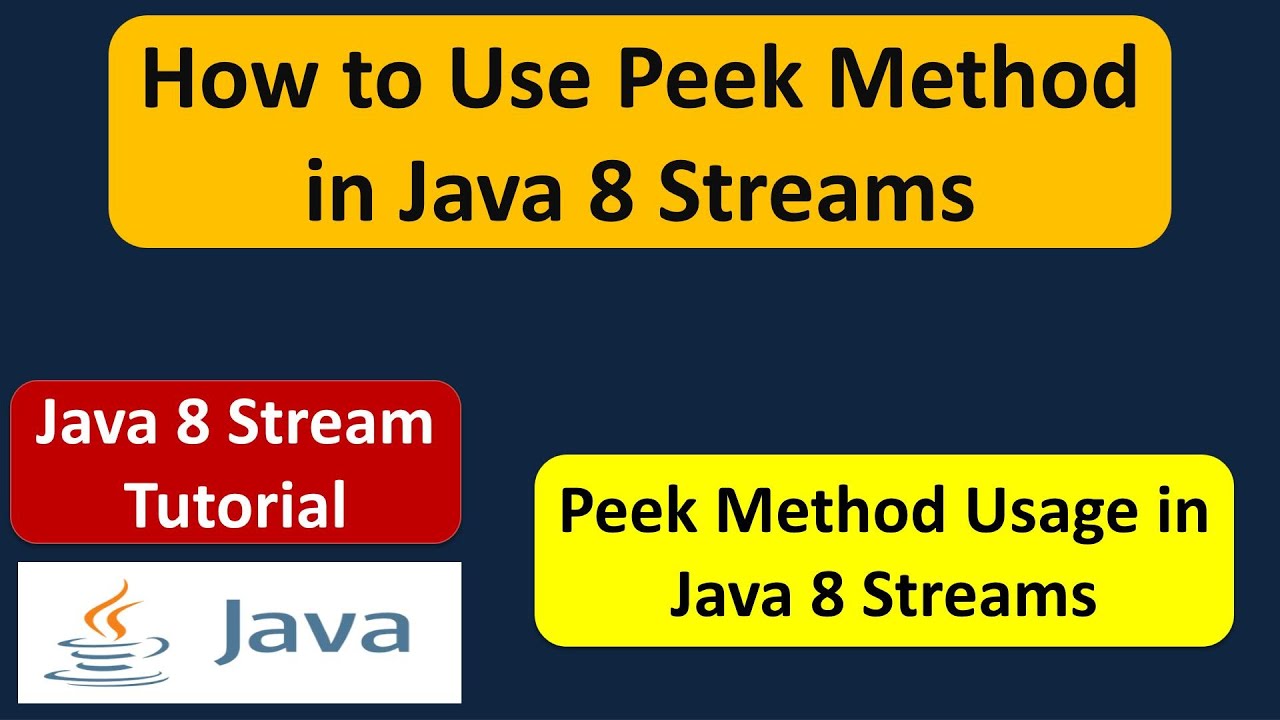 Java 8 Stream Intermediate Operations Methods Examples How To Use Peek