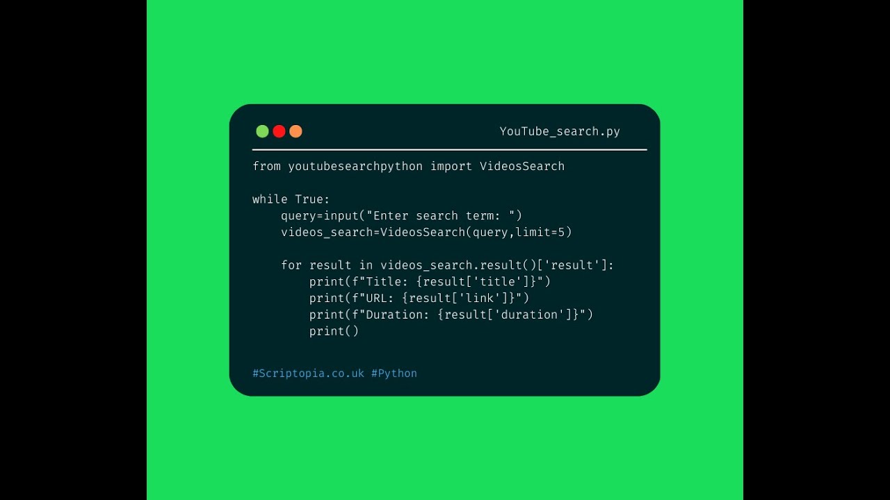 Python Youtubesearchpython Retrieve Youtube Search Results Youtube