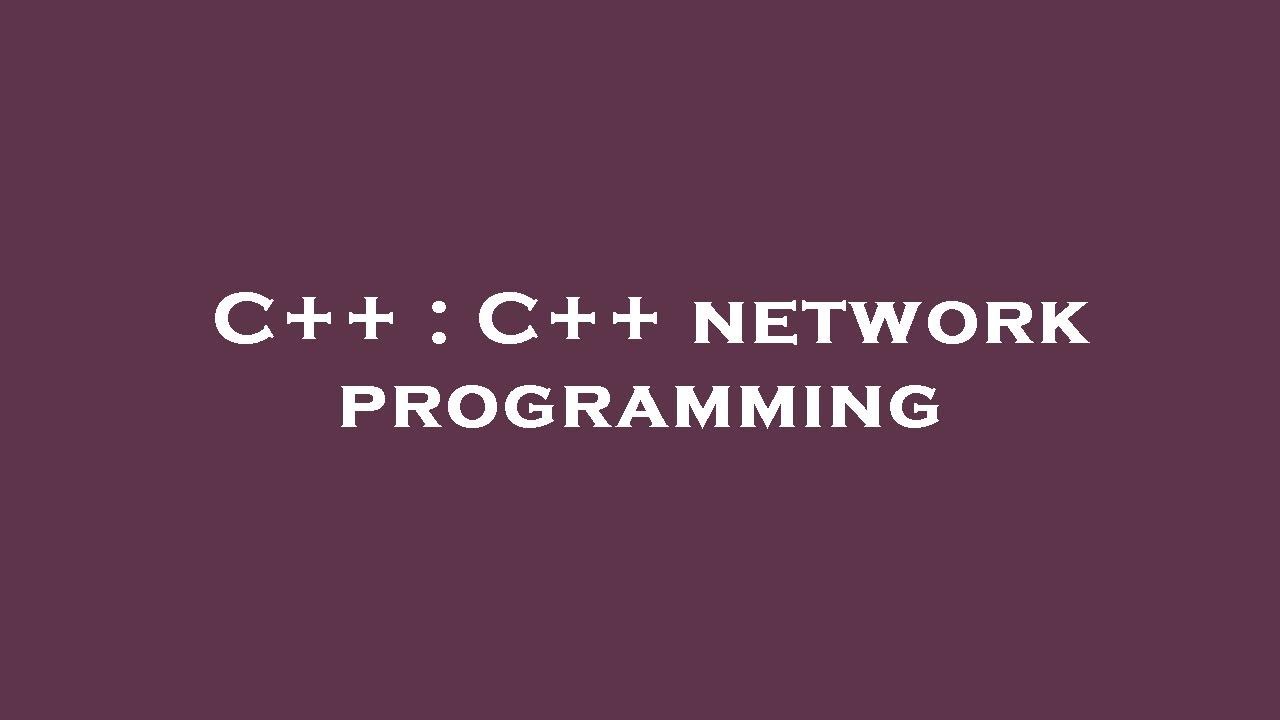 C C Network Programming Youtube